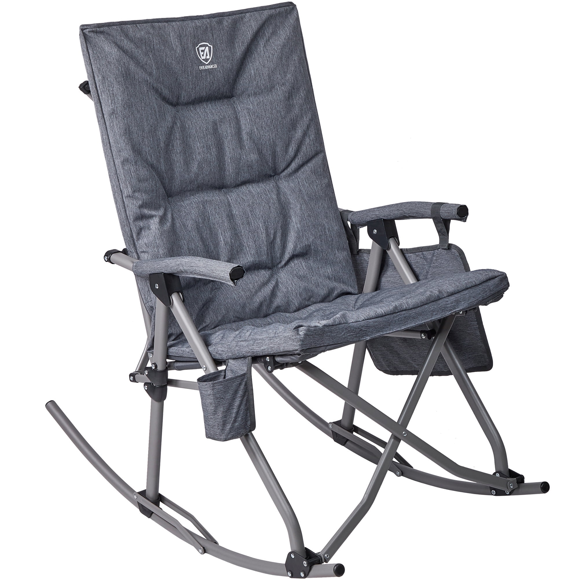 Padded Folding Rocking Camping Chair, Portable Oversized Rocker for ...