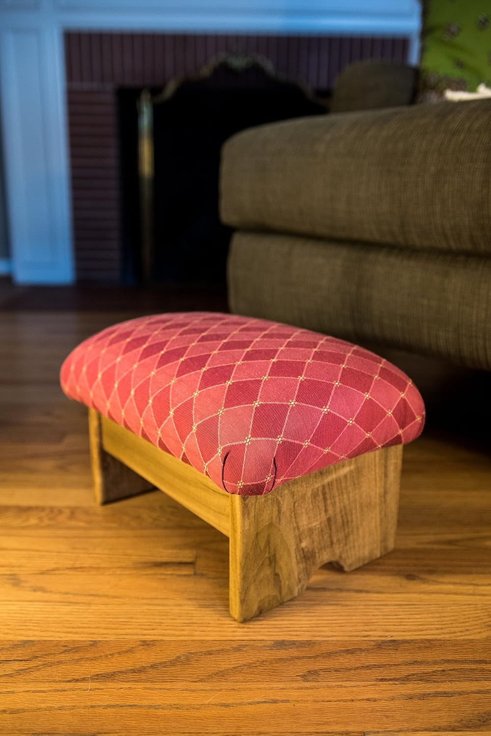 Padded Foot Stool Rococo Red 9" Luxury Fabrics (Made in The USA ...