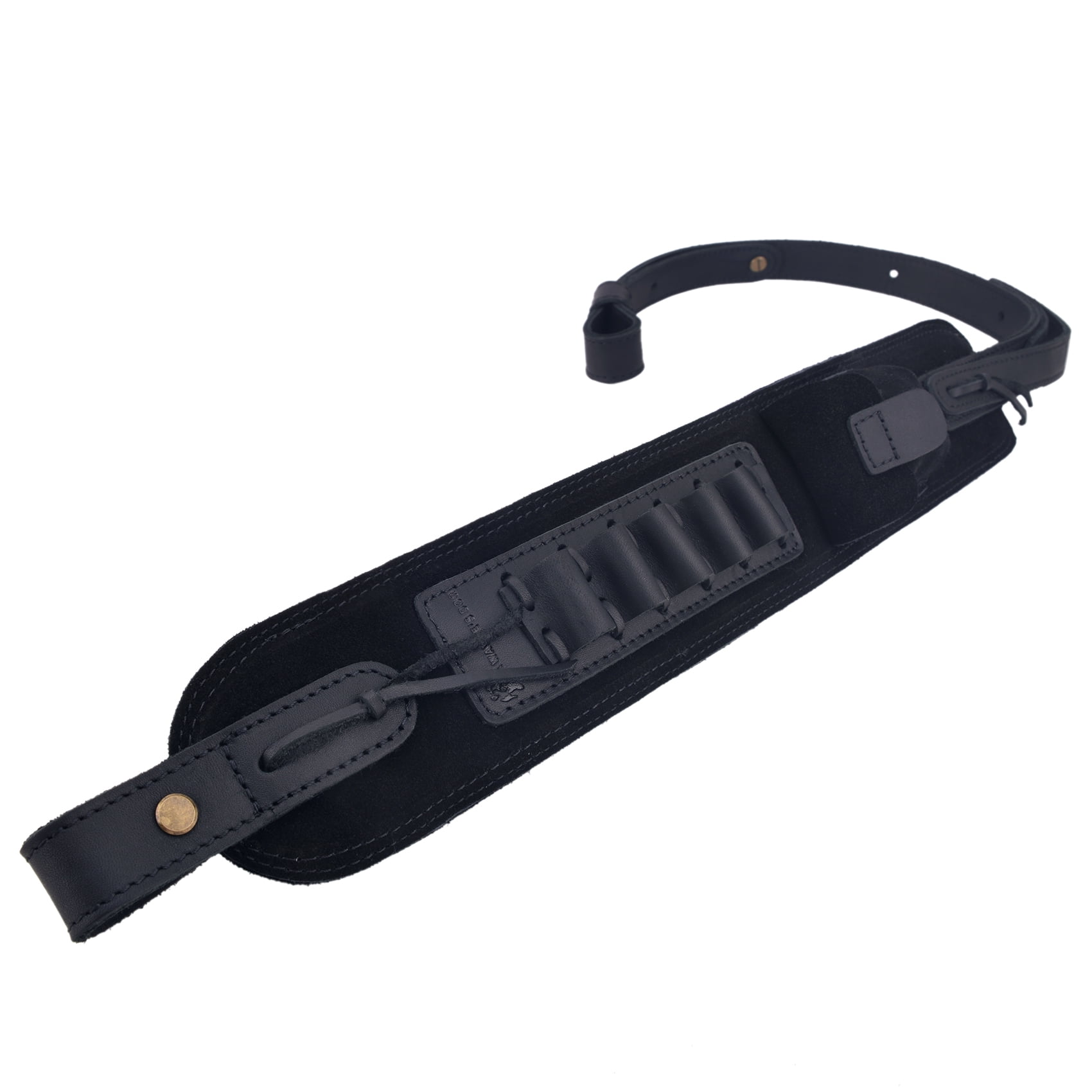 Padded Leather Rifle Sling Adjustable Gun Strap for .308 .45/70 .30/65 ...