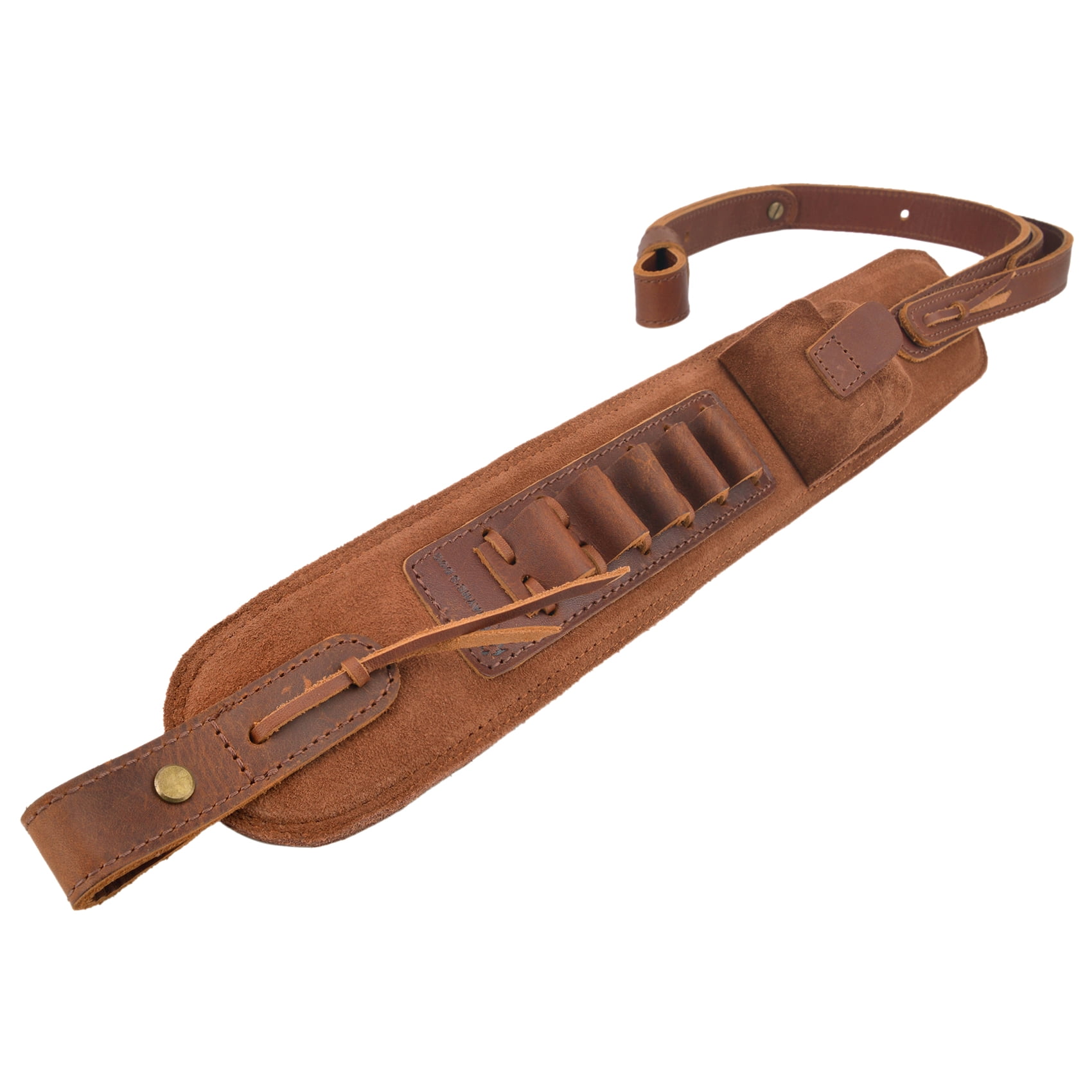 Padded Leather Rifle Sling Adjustable Gun Strap for .308 .45/70 .30/65 ...