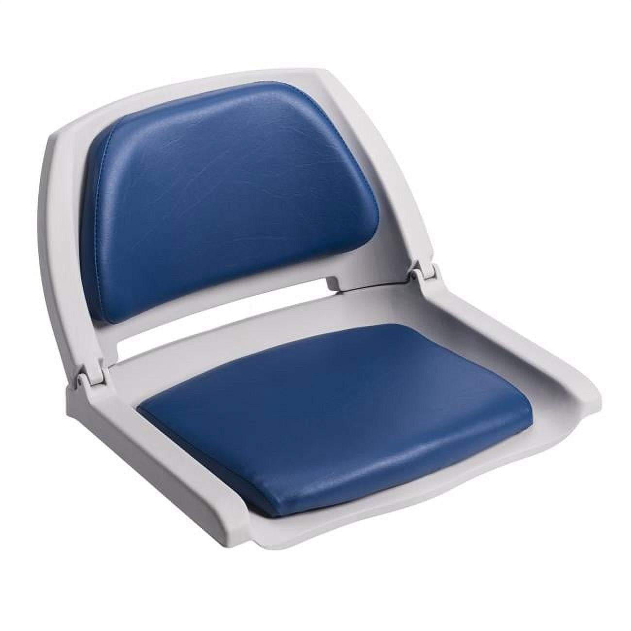 Padded Plastic Fold Down Molded Fishing Seat, Grey Shell & Eclipse Blue ...