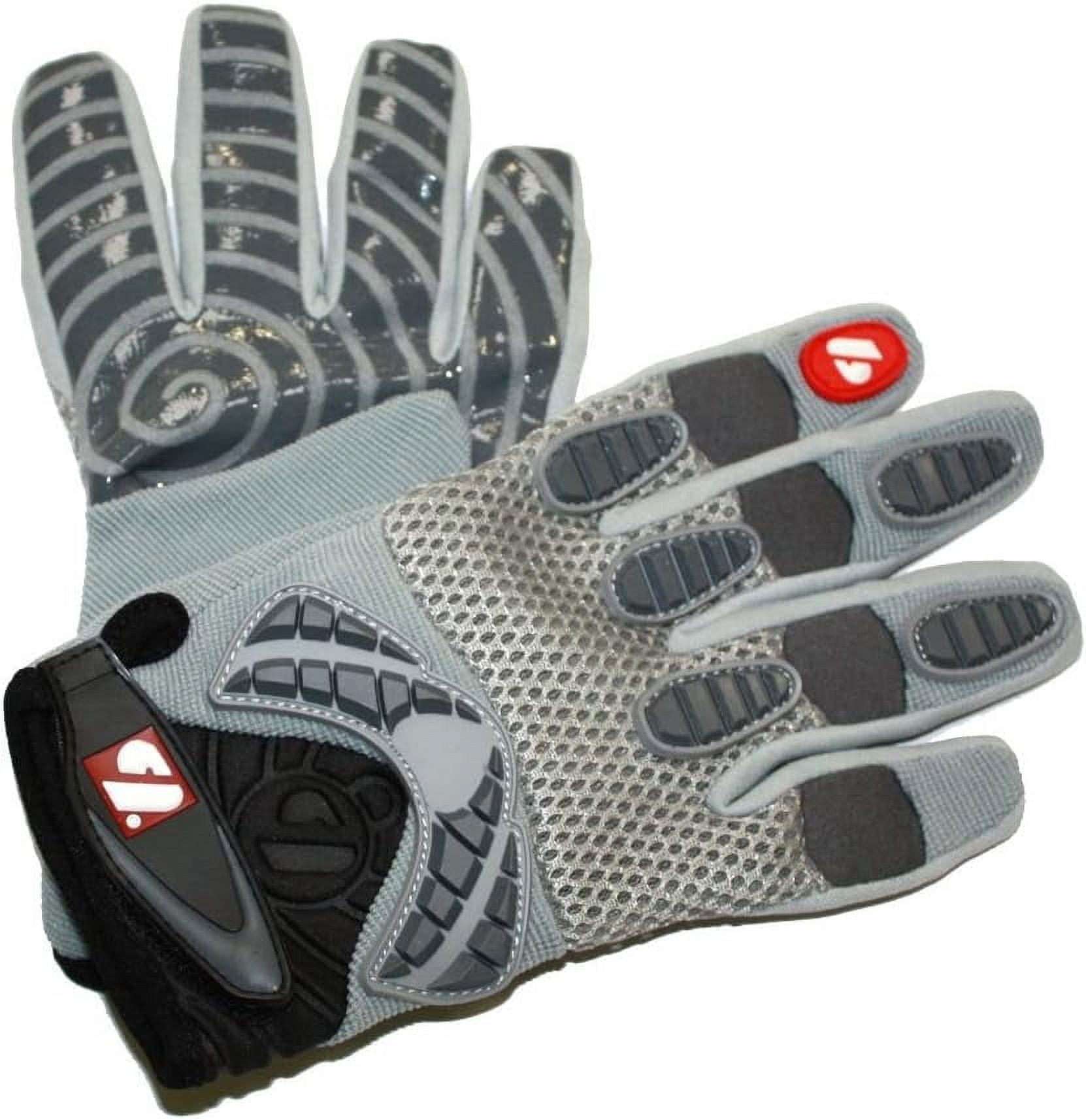 Padded Receiver Football Gloves, with Grip, Youth and Adult, Gray ...
