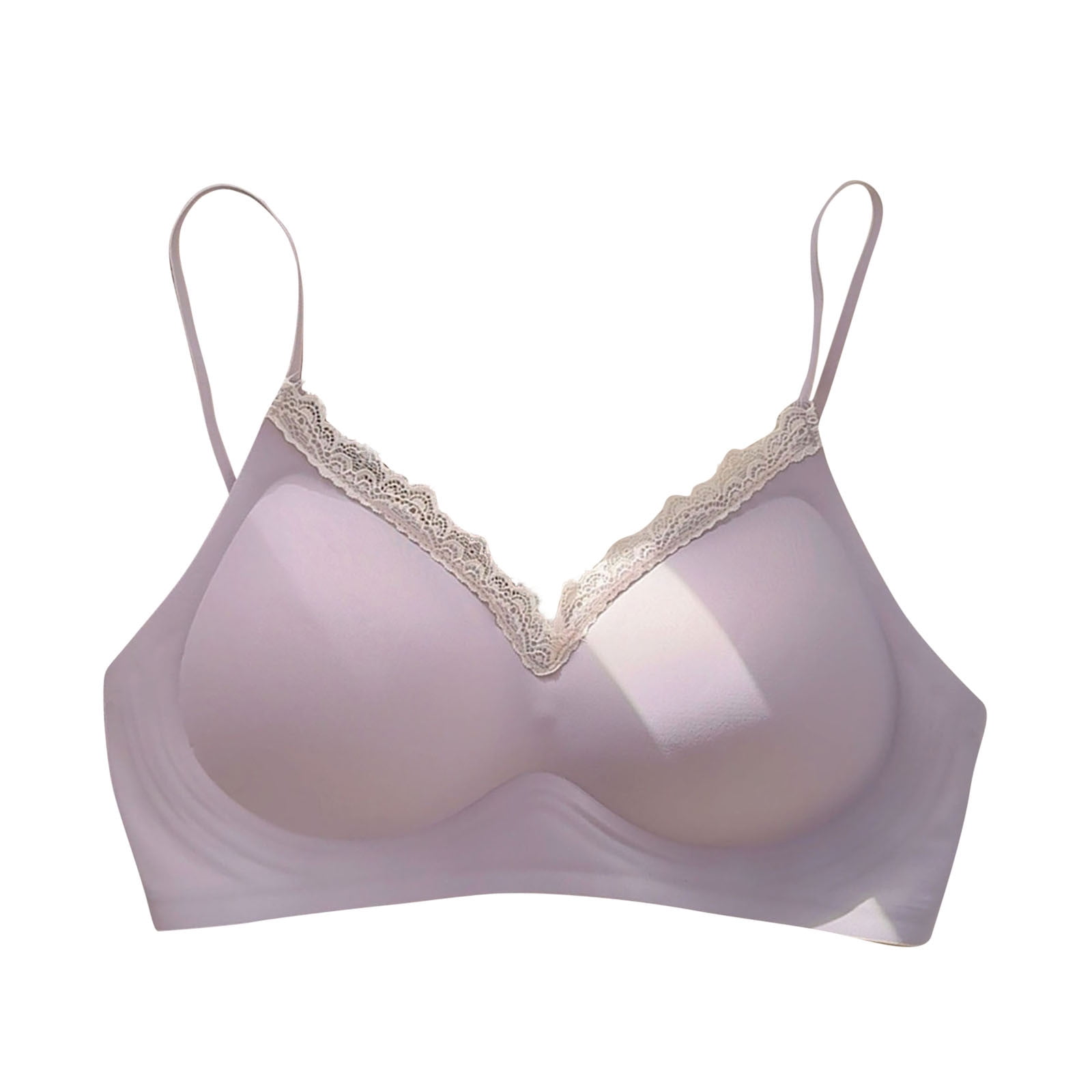 Padded Seamless V Neck Bras, Comfortable Adjustable Straps Bralettes ...