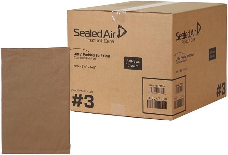 Padded Shipping Mailers, Case of 100, Self Seal Heavy Duty Recycled ...