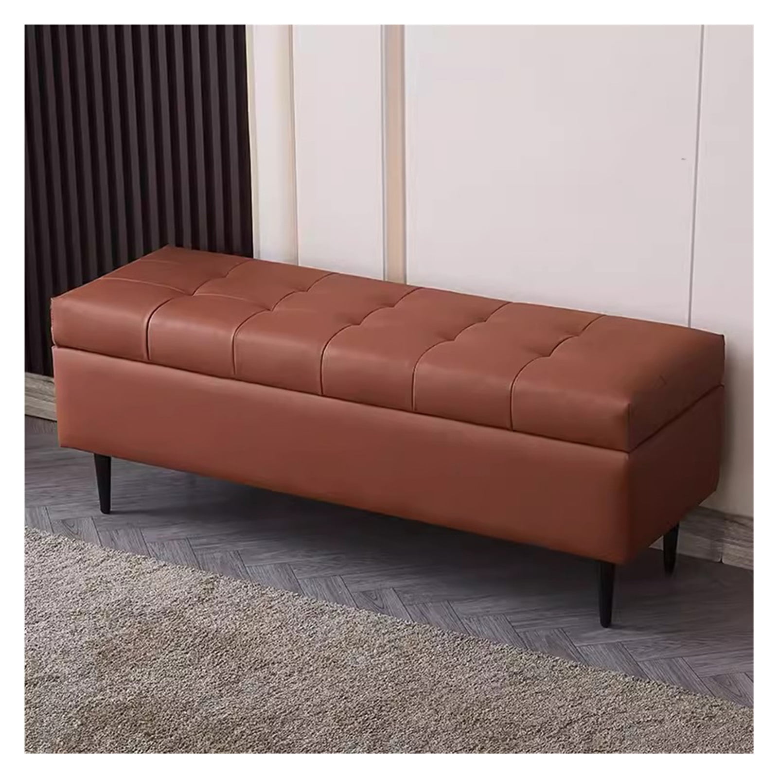 Padded Storage Ottoman Bench Foot Stool,End of Bed Bench Modern ...