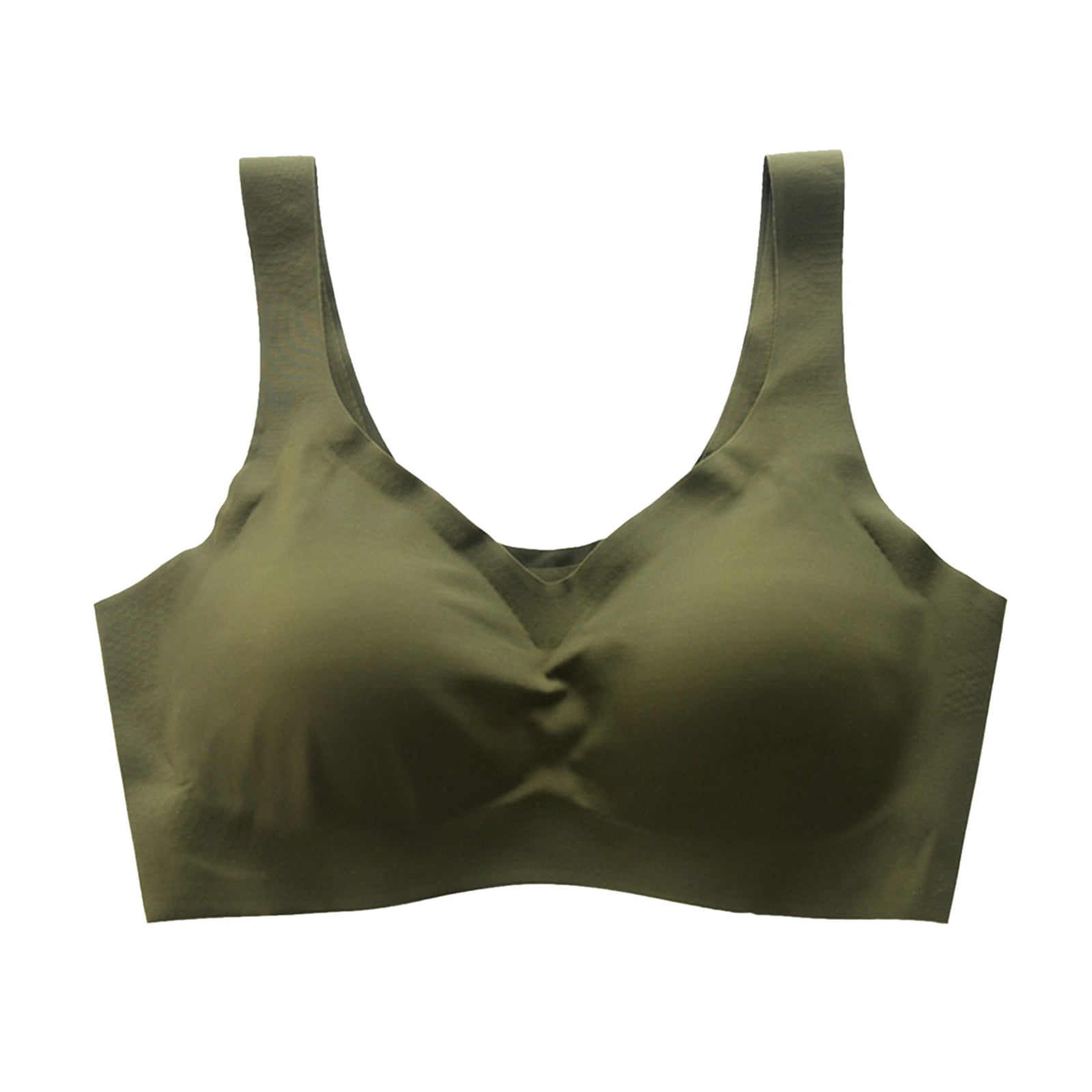 Padded T Shirt Bras For Women Ladies Yoga Sports Brassiere Deep V Neck