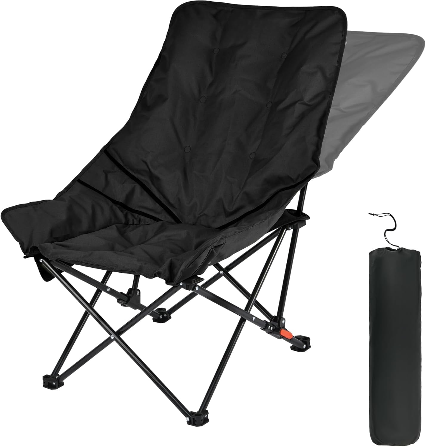 Padded camping chair, extra large two-position adjustable folding chair ...