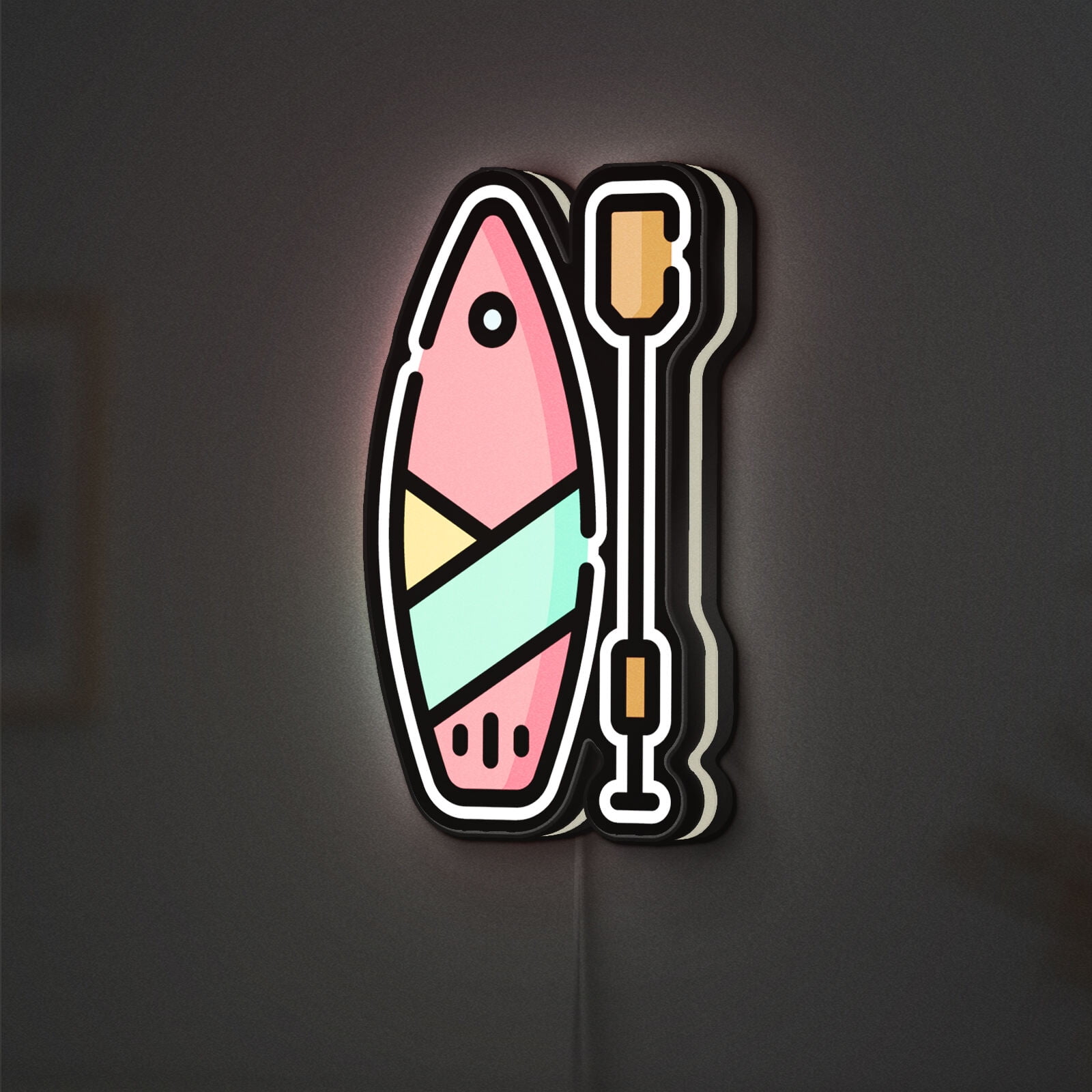 Paddle Board 3D Novelty Light Box, Summertime Water Sports Decor for ...