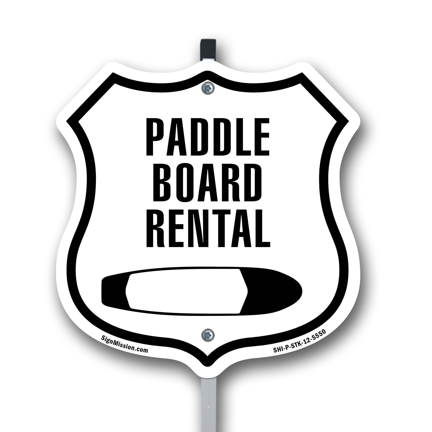 Paddle Board Rental 12 inch X 12 inch Shield Shaped Commercial Grade ...