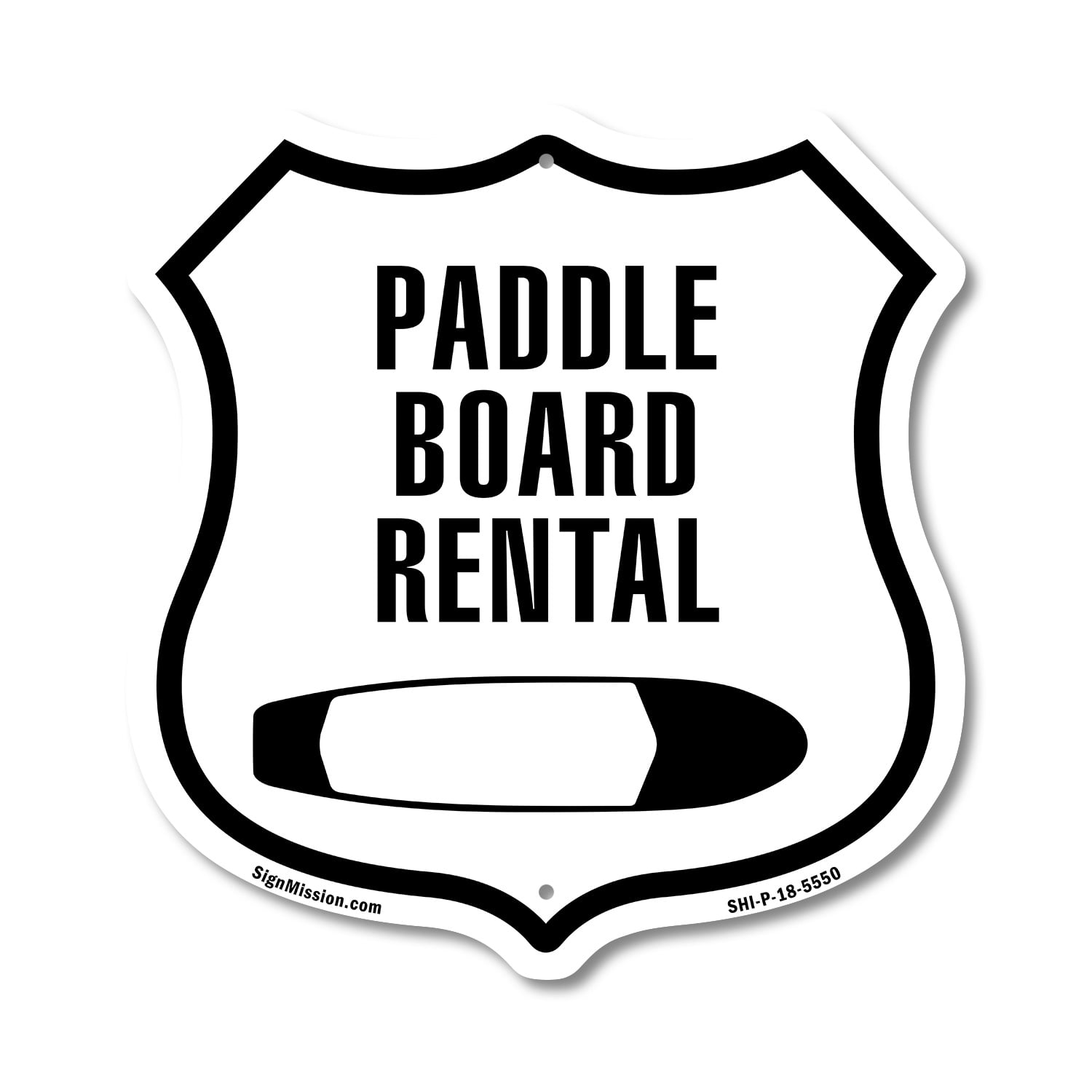 Paddle Board Rental (2 Pack) 12 inch X 12 inch Shield-Shaped Rust-Free ...