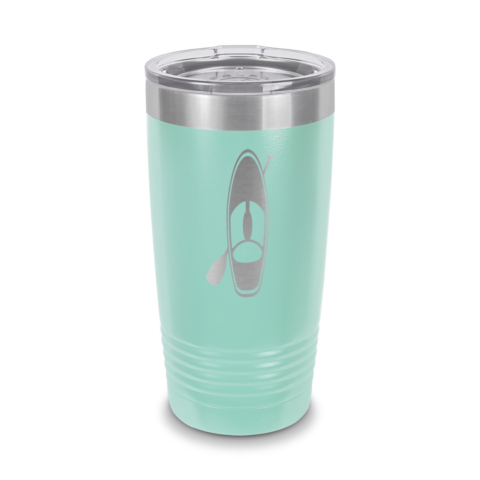 Paddle Board and Paddle Tumbler 20 oz - Laser Engraved w/ Clear Lid ...