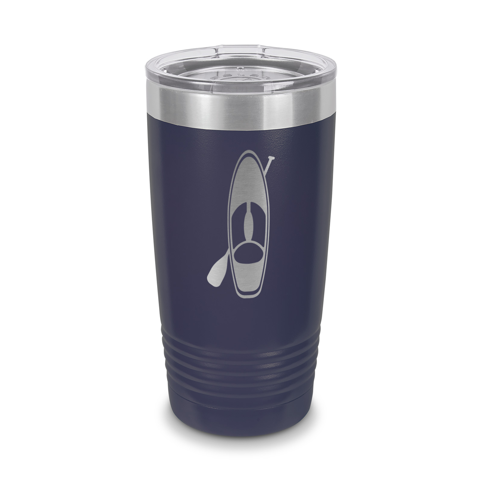 Paddle Board and Paddle Tumbler 20 oz - Laser Engraved w/ Clear Lid ...