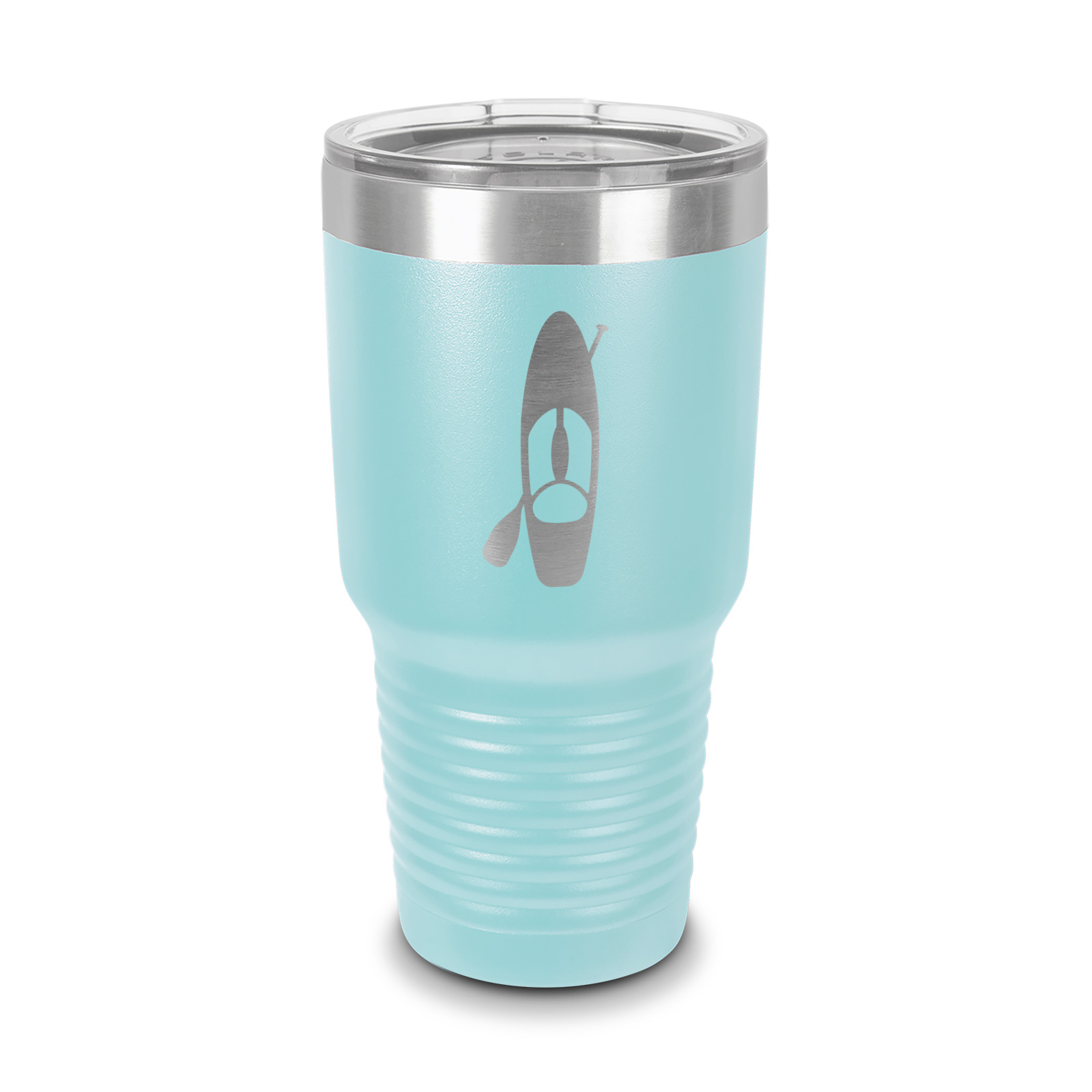 Paddle Board and Paddle Tumbler 30 oz - Laser Engraved w/ Clear Lid ...