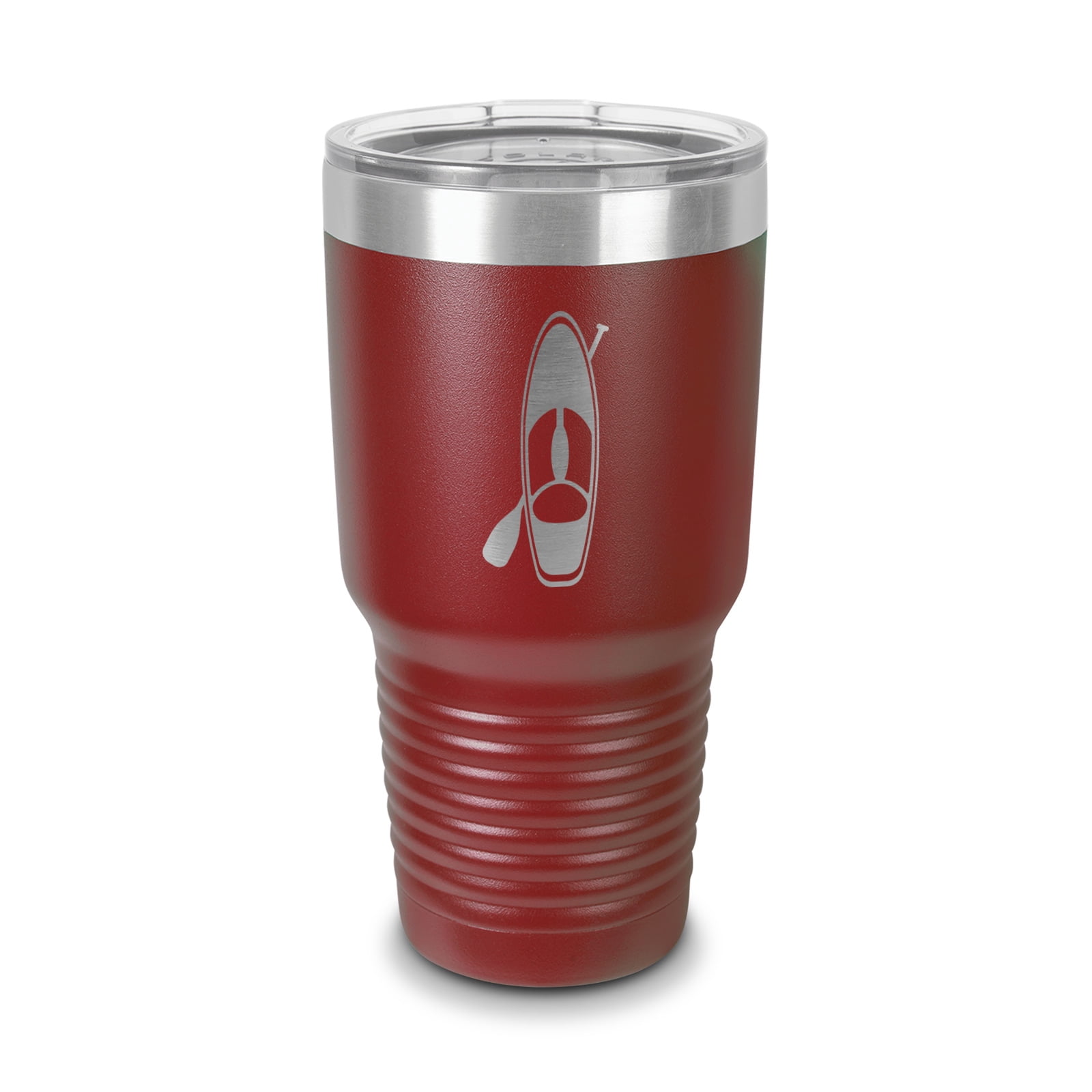 Paddle Board and Paddle Tumbler 30 oz - Laser Engraved w/ Clear Lid ...