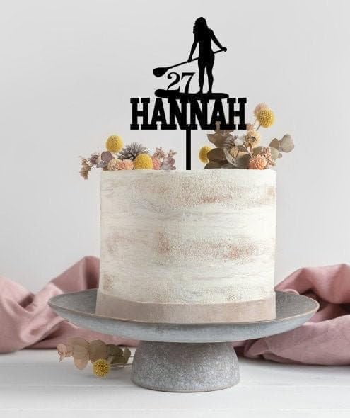Paddle Boarding Cake Topper,Custom Paddle Surf Birthday Party Decal ...