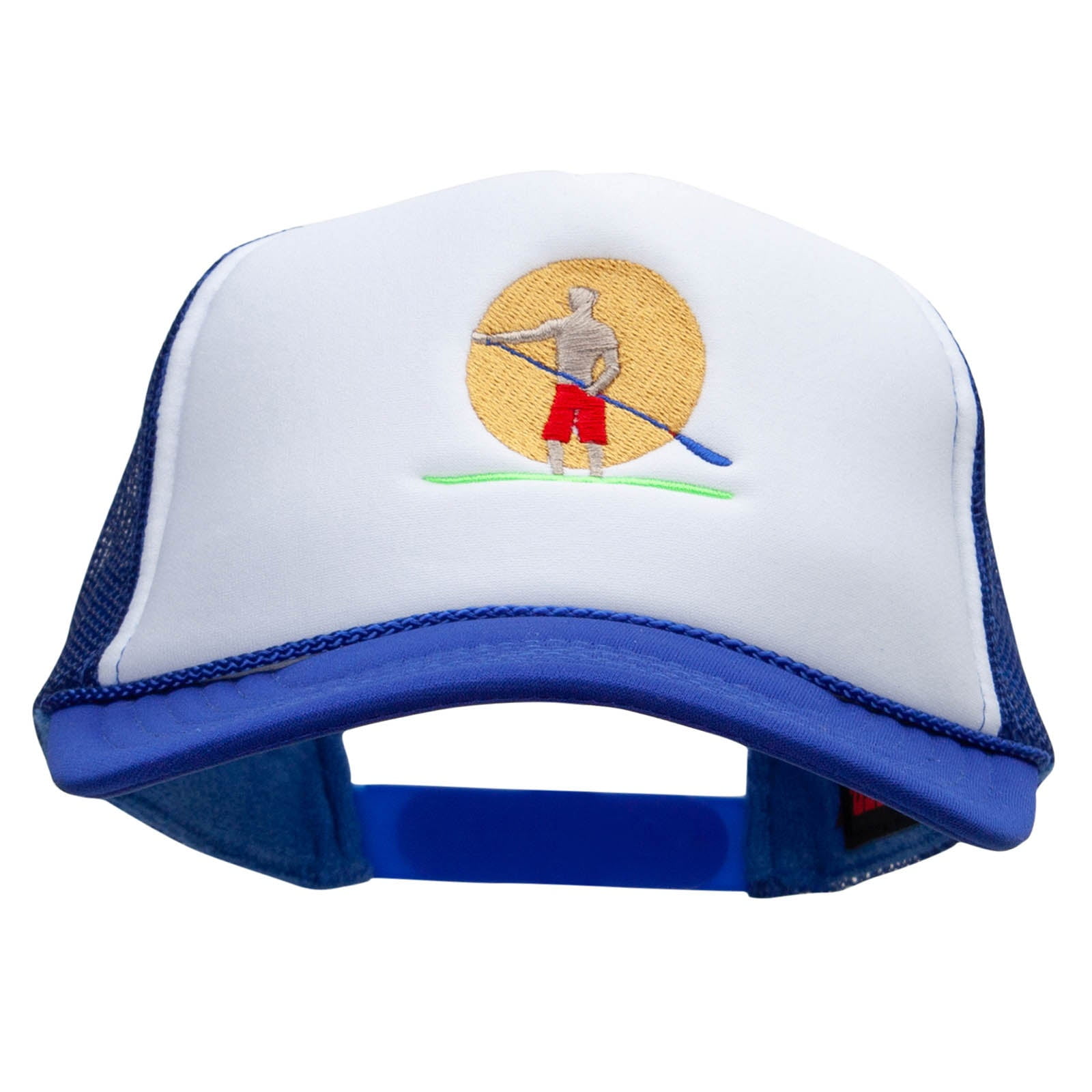 Paddle Boarding Embroidered Foam Panel Mesh Snapback - Royal White OSFM ...