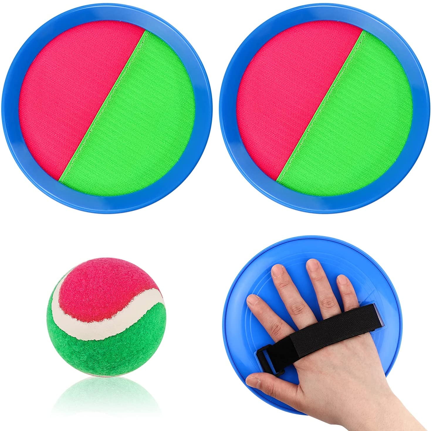 Paddle Catch Ball Set Toss and Catch Ball Game Set with 2 Paddles and 1 ...