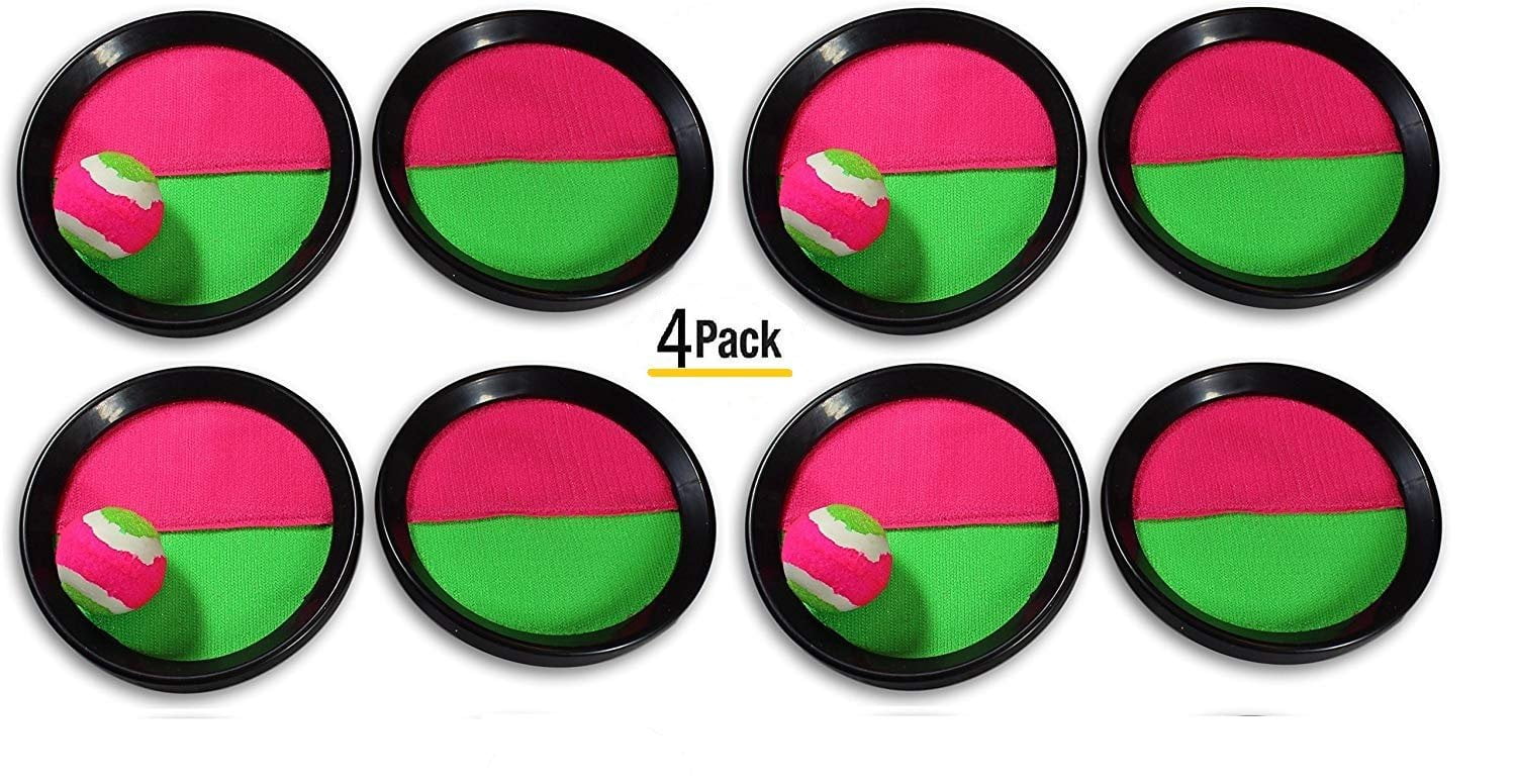 Paddle Catch Toss and Catch Ball Game Set! Throw Catch Bat Ball Game (4 ...