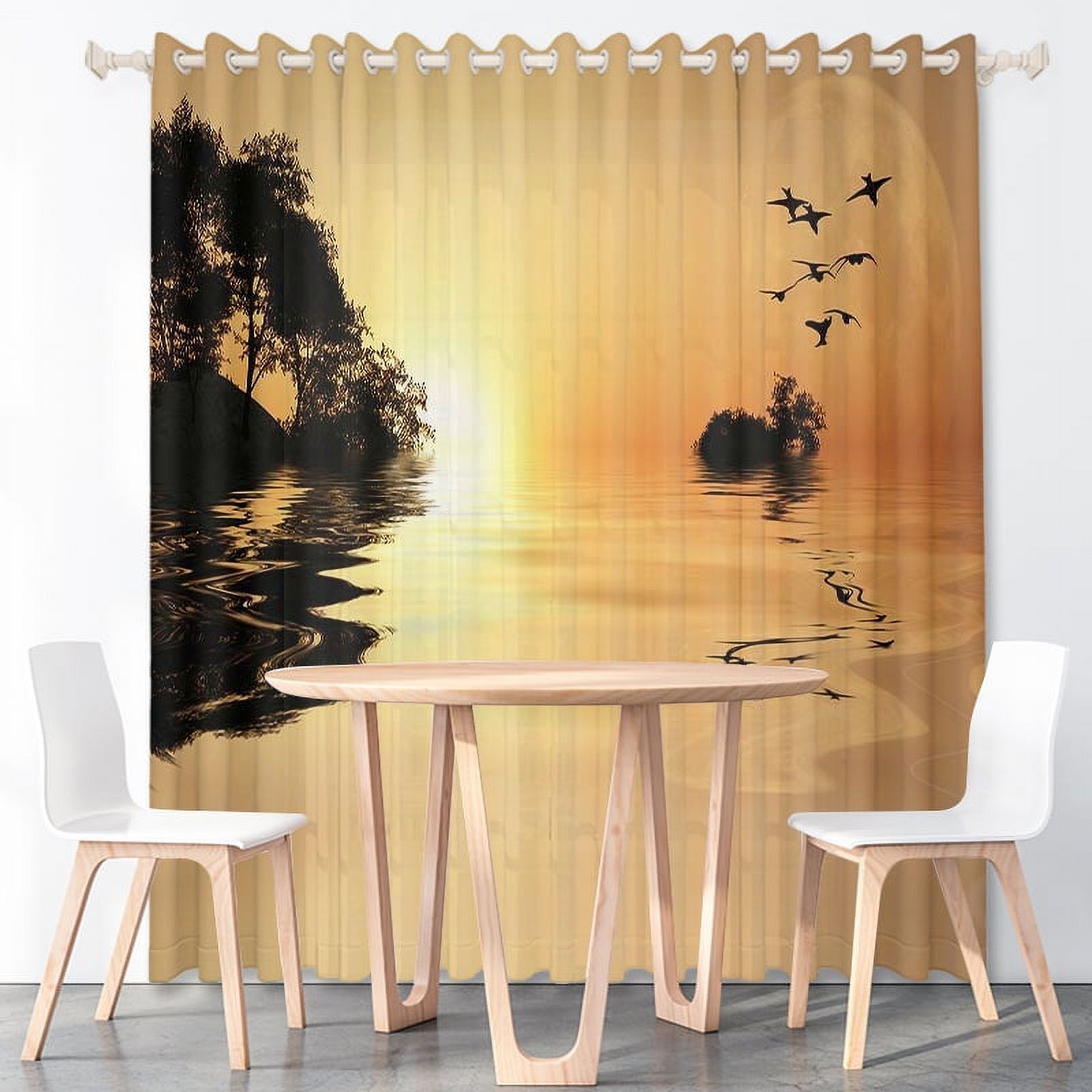 Paddle Lake Print Door Curtains Polyester Doorway Privacy Closet ...