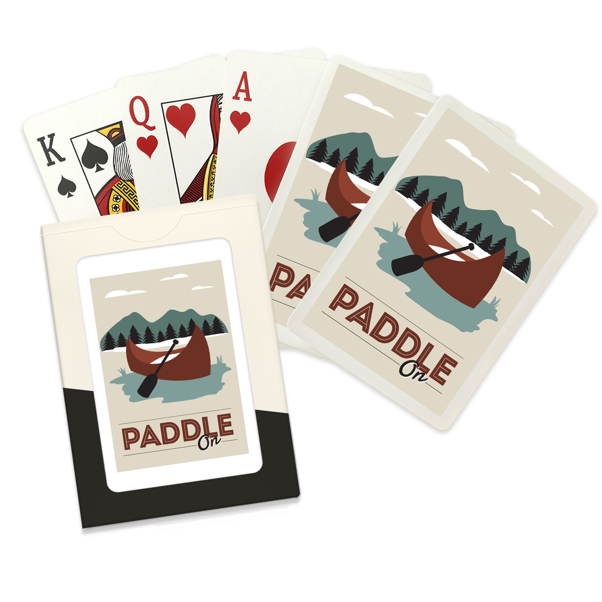 Paddle On, Canoe, Vector, Lantern Press, Premium Playing Cards, 52 Card ...