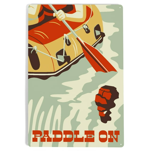 Paddle On, Rafting and Waterfall (12x18 Aluminum Art, Indoor Outdoor ...