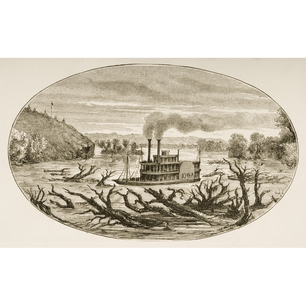 Paddle Steamer On The Upper Missouri In 1870S From American Pictures ...