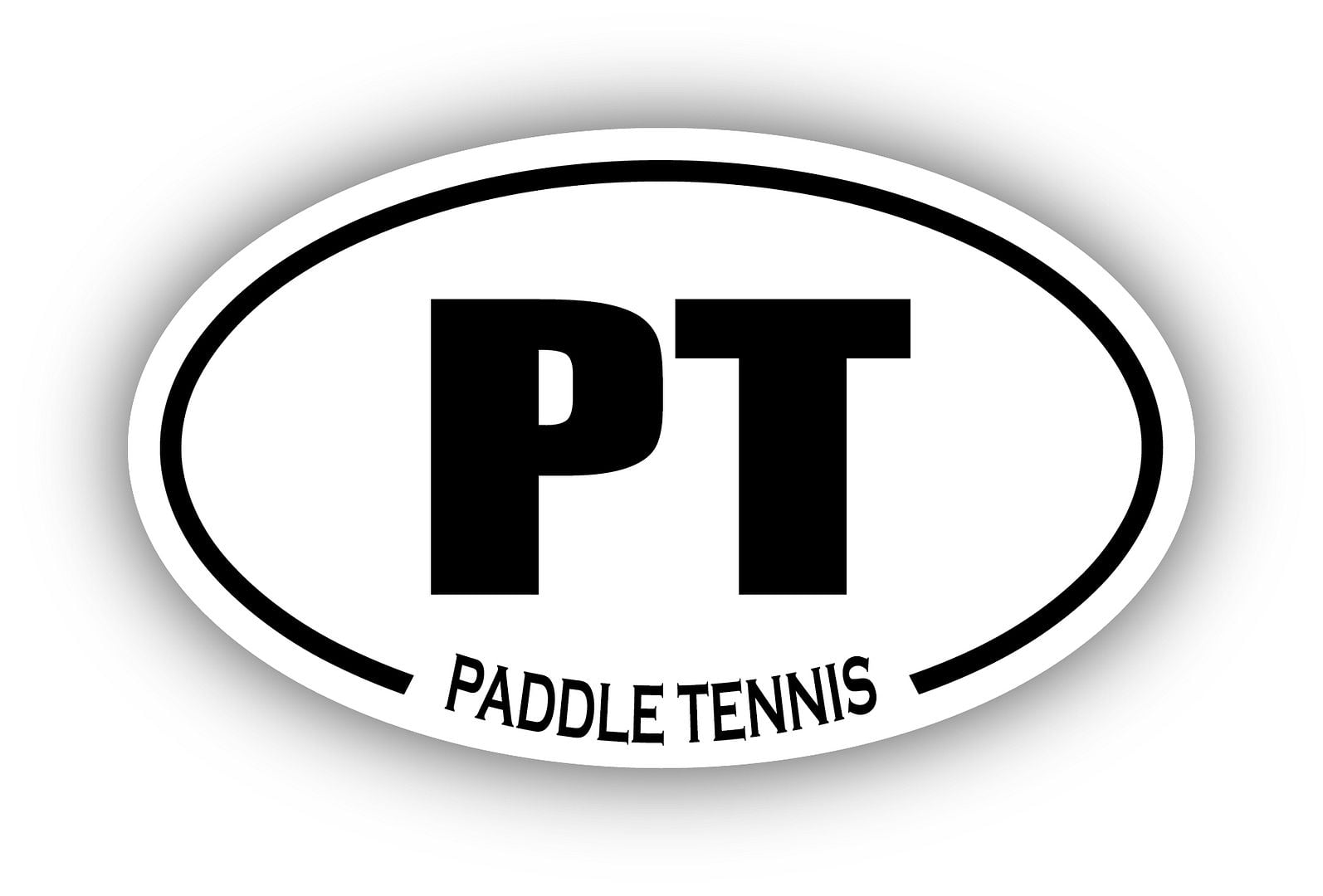 Paddle Tennis PT Oval Bumper Sticker 3M Vinyl Decal 3 in x 5 in ...