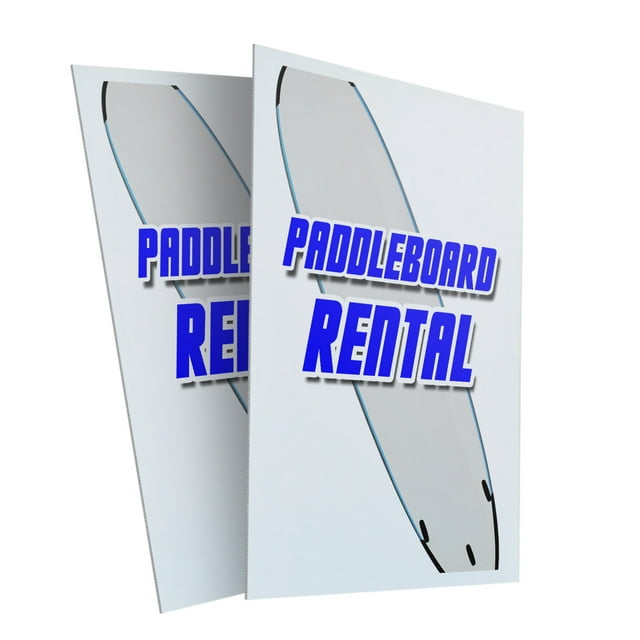 Paddleboard Rental (2-PACK) 24" x 36" Plastic Signs | Sign Insert 4mm ...