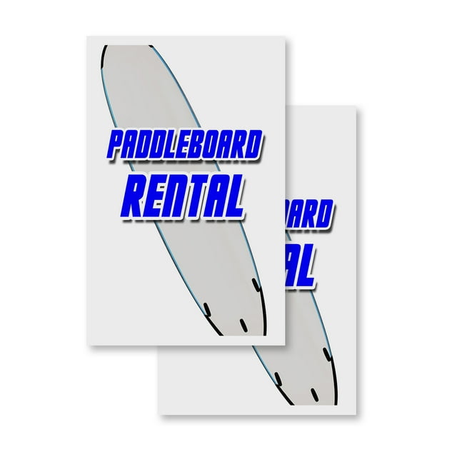 Paddleboard Rental (2-PACK) 24" x 36" Vinyl Decals | Sign Insert Peel ...