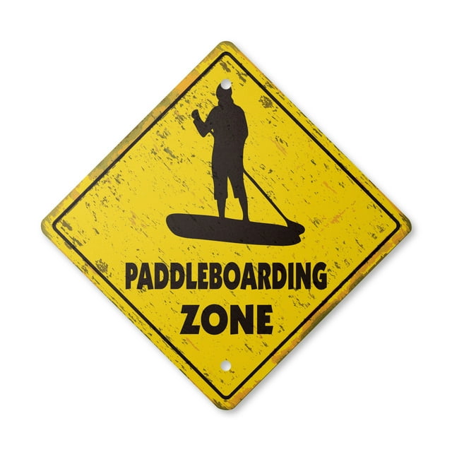 Paddleboarding Vintage Crossing Sign Zone Xing | Indoor/Outdoor Plastic ...