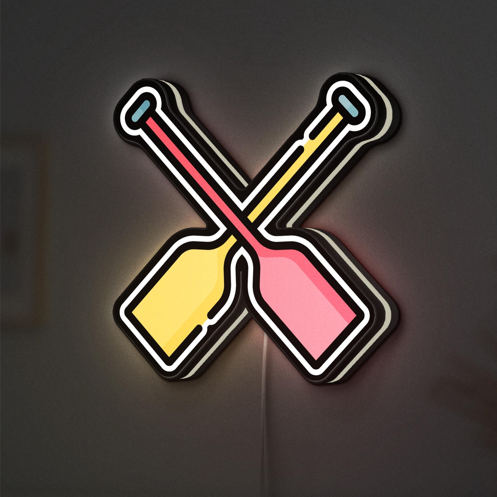 Paddles 3D Novelty Light Box, Canoe and Boat Decor, Nautical Themed ...