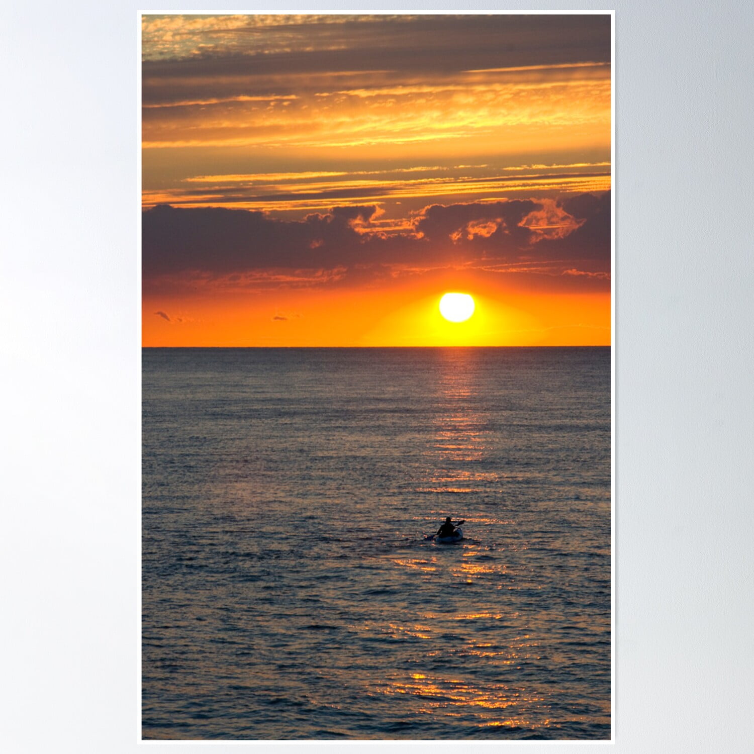 Paddling Into The Sunset Poster Wall Art, Modern Wall Decor, 12x18 ...