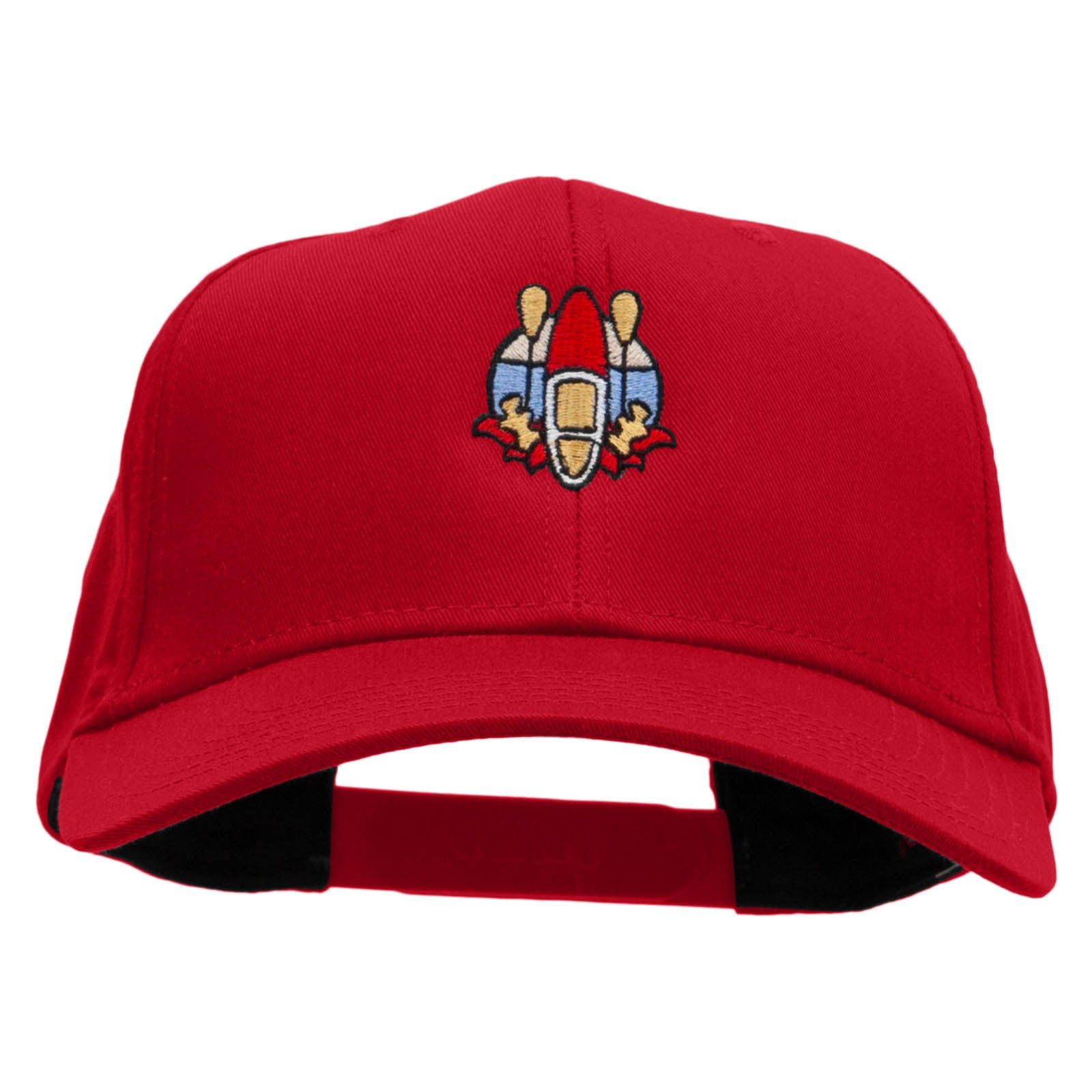 Paddling Scene Embroidered Solid Cotton Twill Pro Style Cap - Red OSFM ...