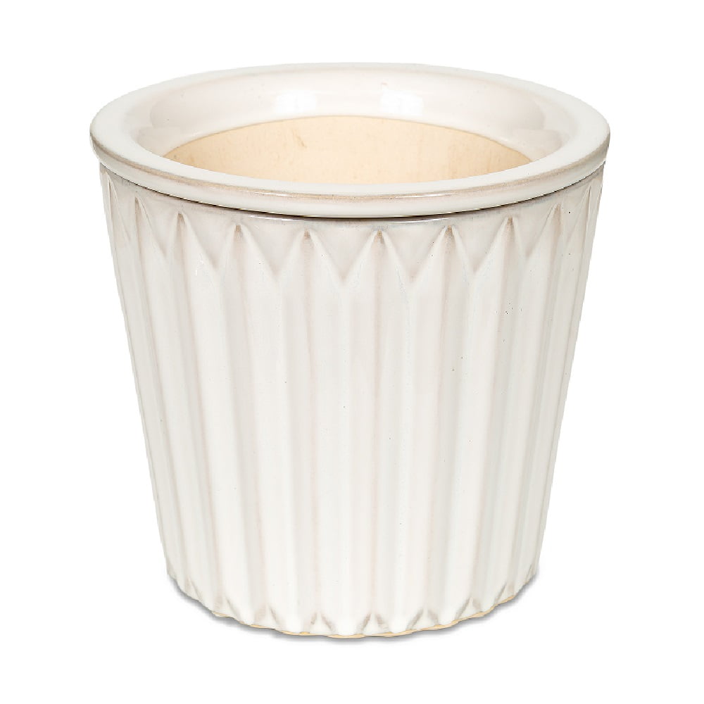 Paddock Home & Garden 7.5" x 7.5" x 7" Round Bright White Ceramic Plant ...