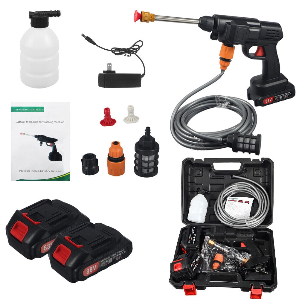 Paddsun 2 Battery Cordless Water Spray Gun Portable High Pressure Car ...
