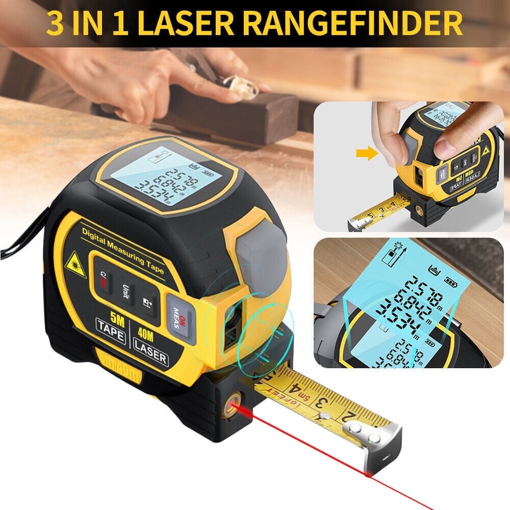 Paddsun 3-in-1 Digital Laser Rangefinder Ruler Distance Meter Measure ...