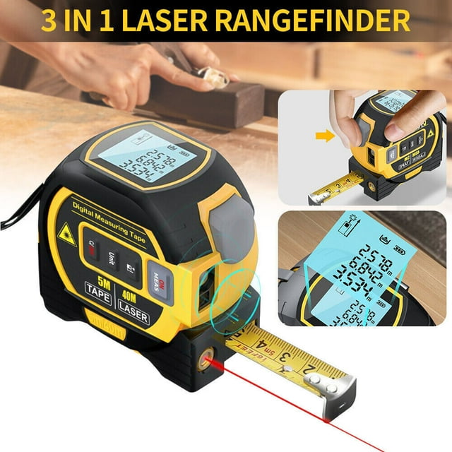 Paddsun 3-in-1 Digital Laser Rangefinder Ruler Distance Meter Measure ...
