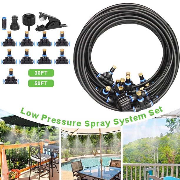 Paddsun 30/50Ft Outdoor Patio Water Mister Mist Nozzle Misting Cooling ...
