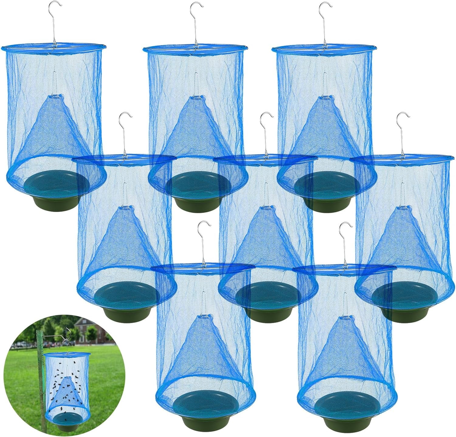 Paddsun 8 Pcs Fly Traps Outdoor Hanging Stable Pest Control Fly Trap ...
