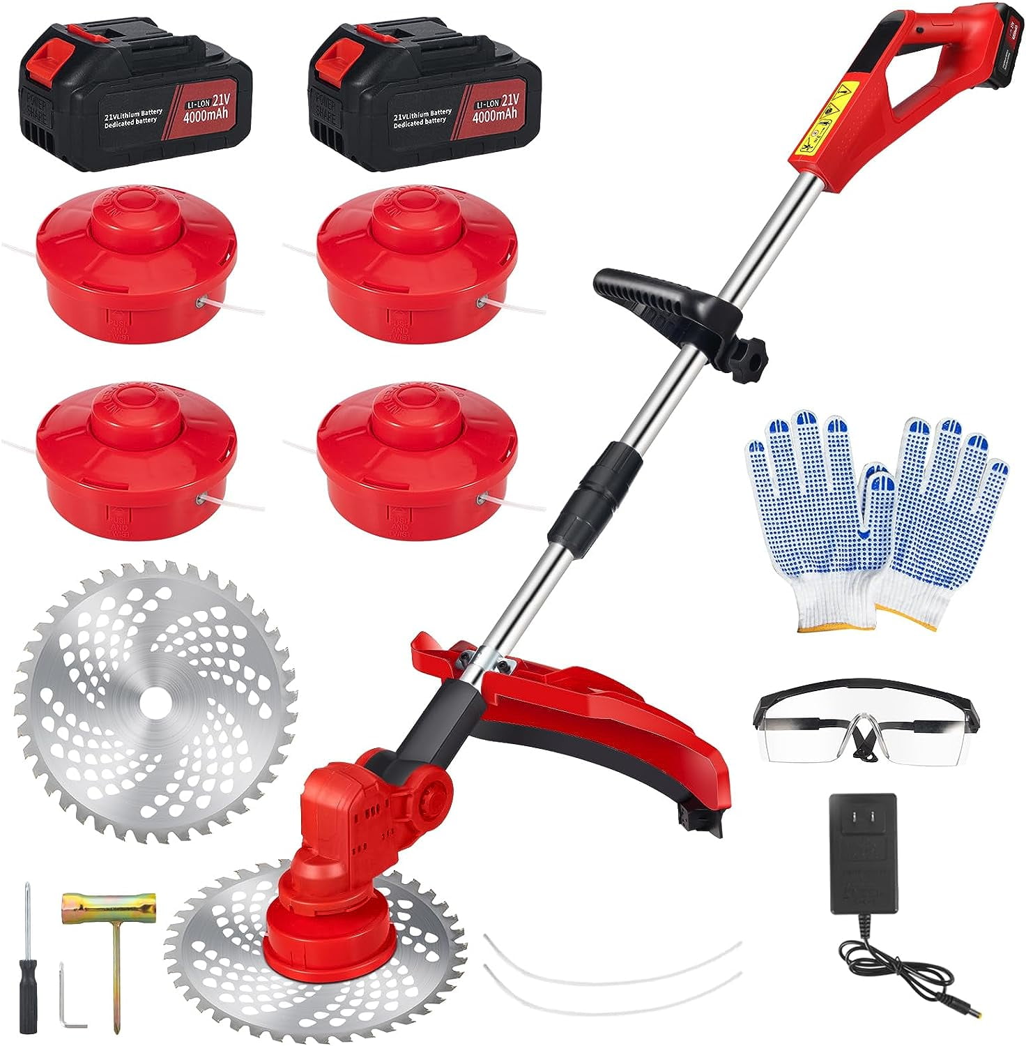 Paddsun Cordless Weed Wacker Electric, 24V String Trimmer with Auto ...