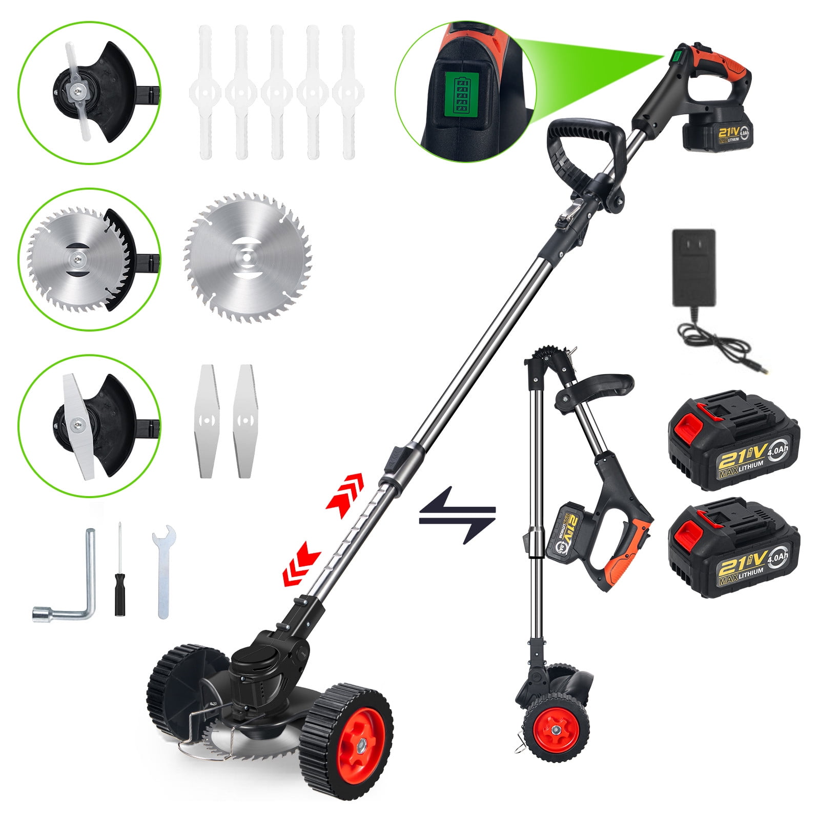 Paddsun Electric String Trimmers, Cordless Wacker Edger 21V Weed Eater ...