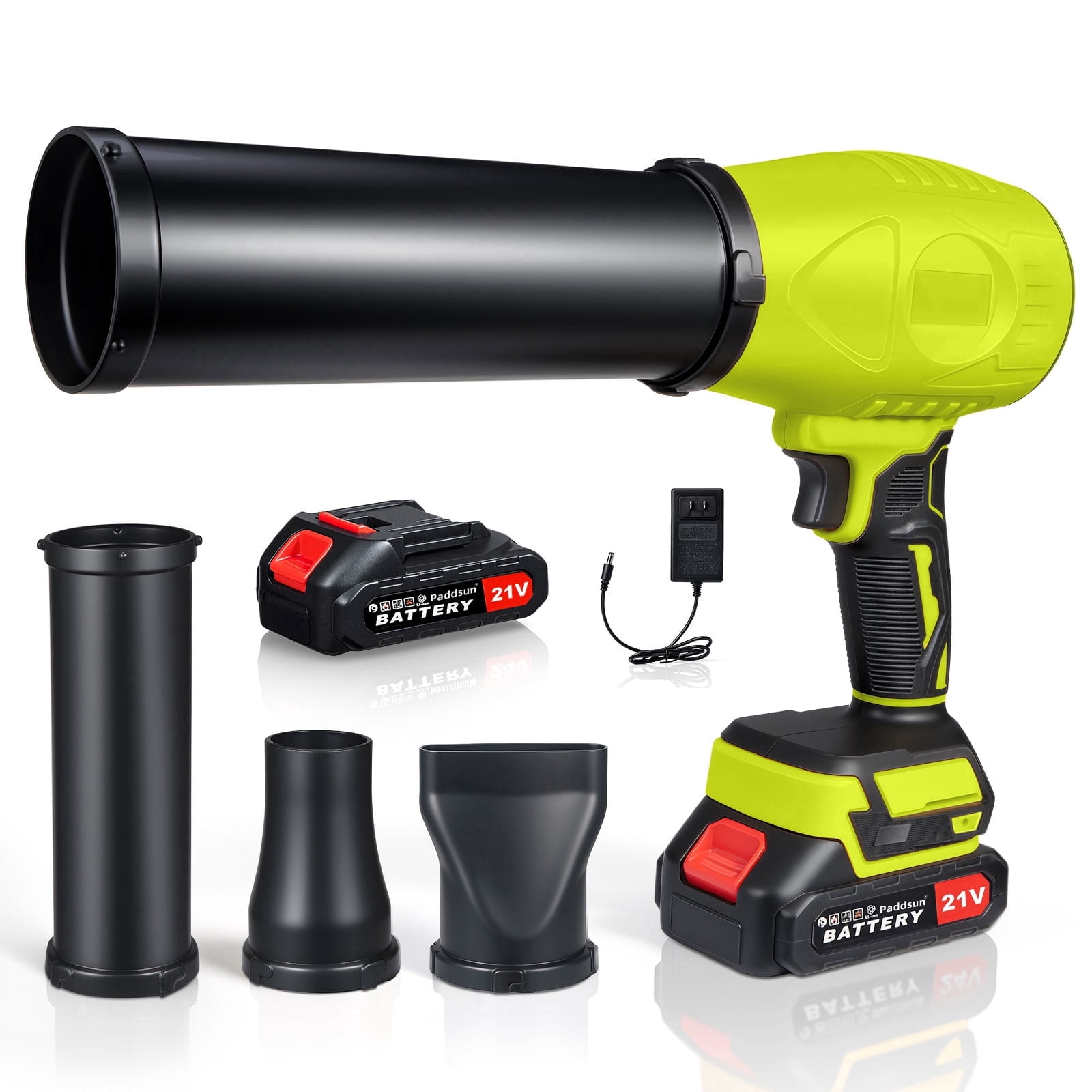 Paddsun Leaf Blower, 21V Cordless Electric with Extended Nozzle ...
