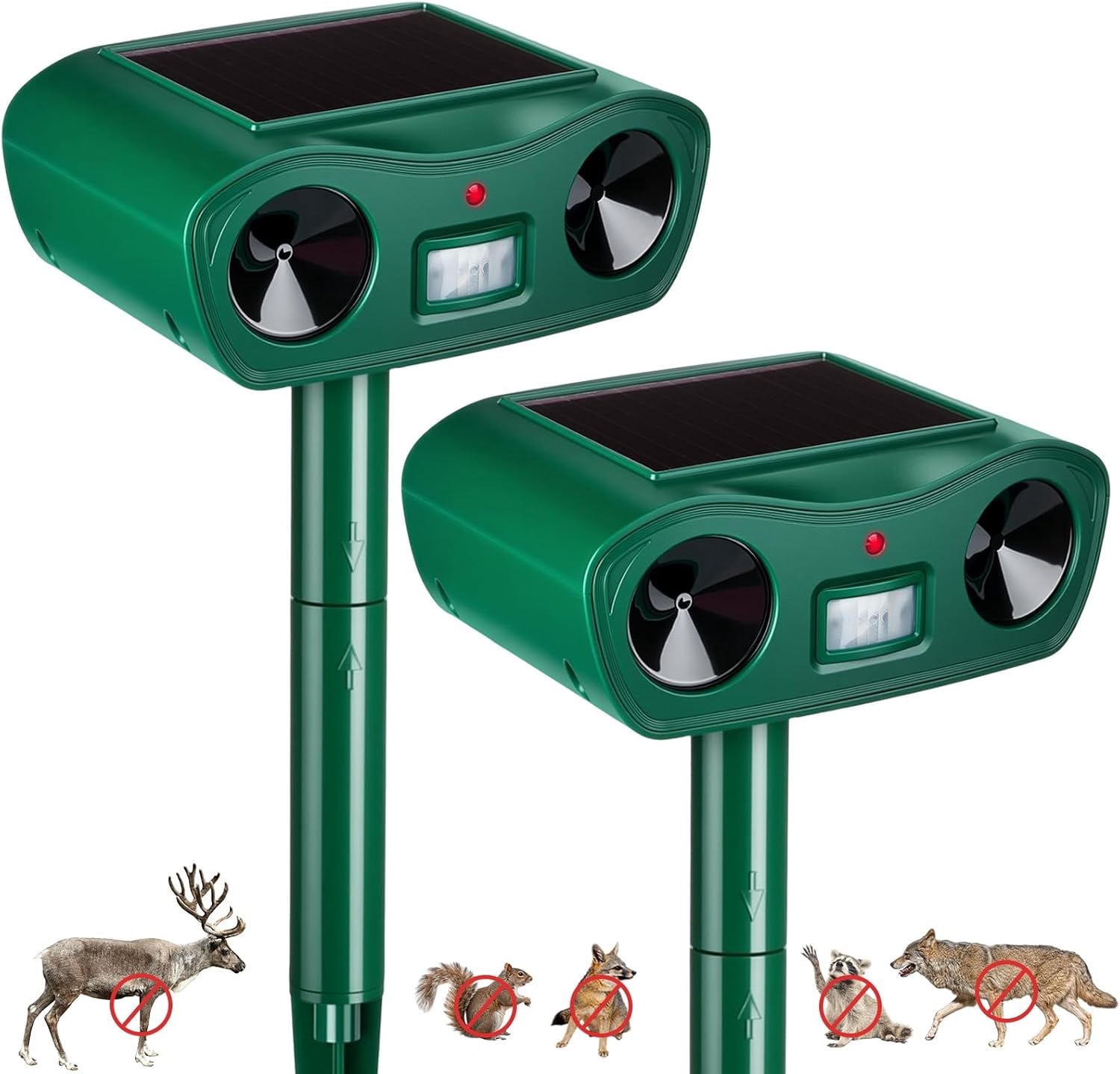 Paddsun Solar Ultrasonic Animal Repellent, 2-Pack Waterproof Outdoor ...