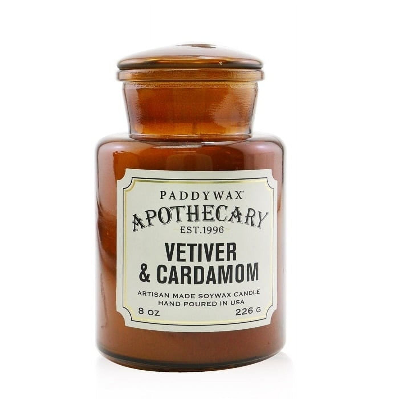 Paddywax Soy Scented Apothecary Candle - Vetiver & Cardamom, Amber ...