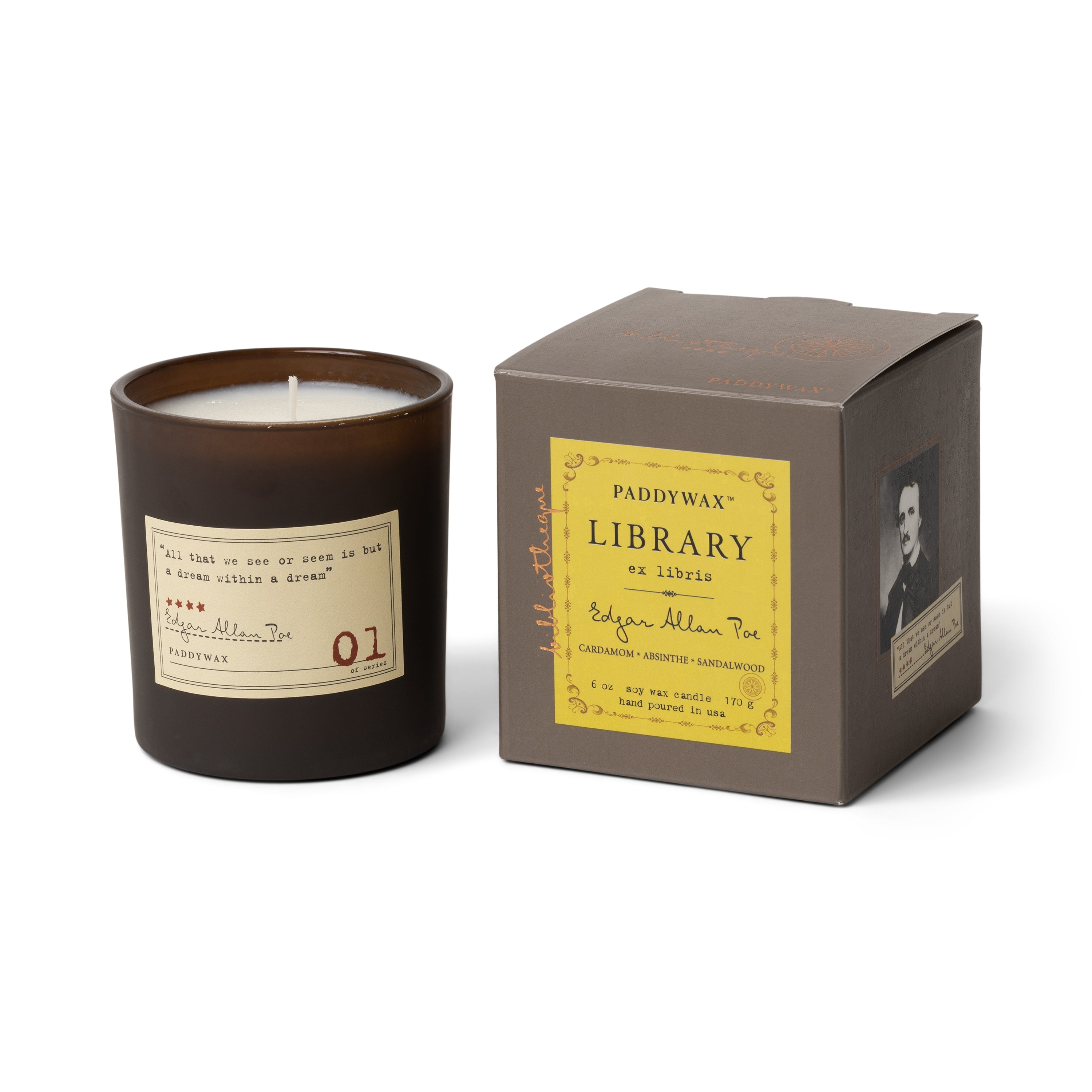 Paddywax Library Collection Edgar Allan Poe Soy Wax Candle 6.5 oz ...