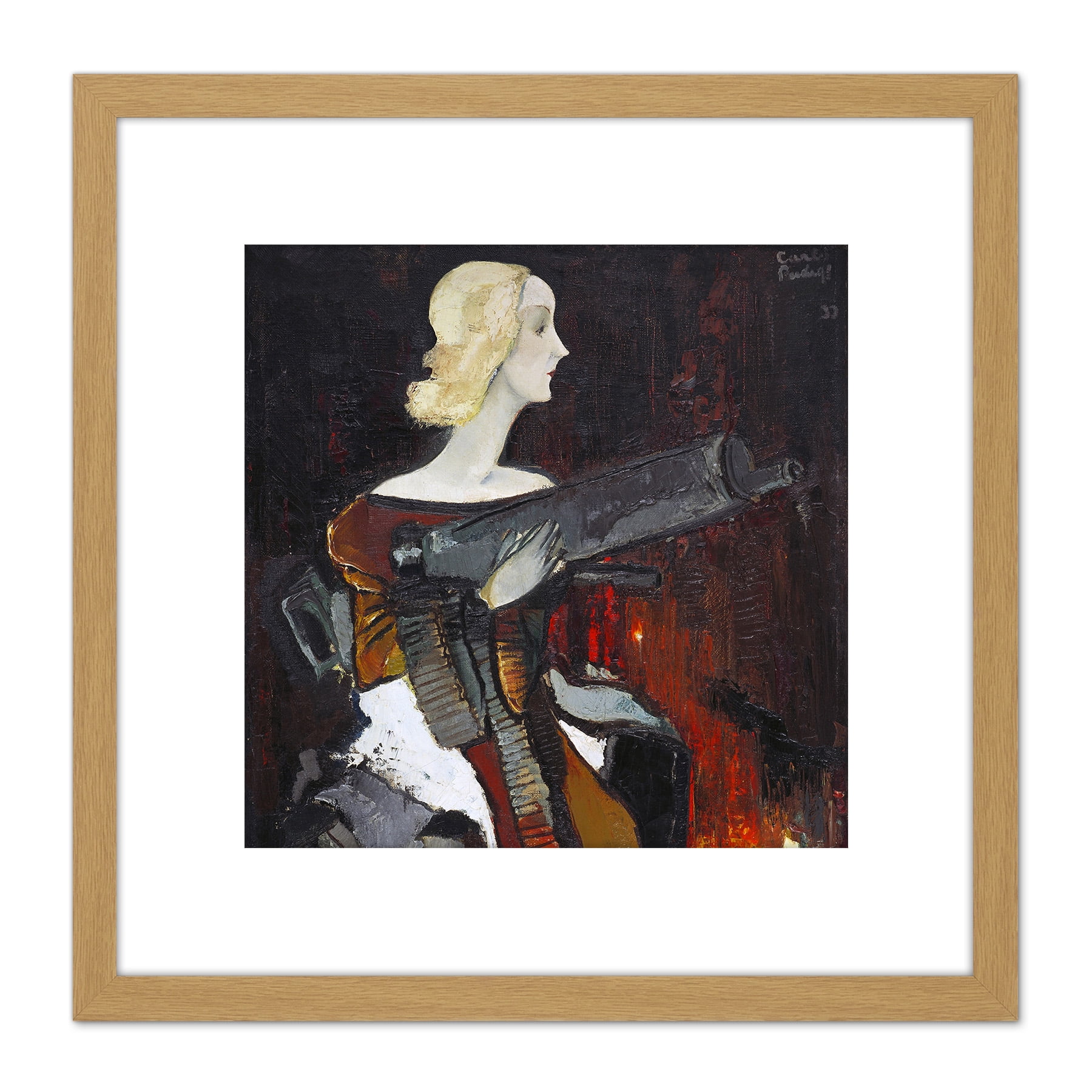 Padegs Madonna Machine Gun Painting 8X8 Inch Square Wooden Framed Wall ...