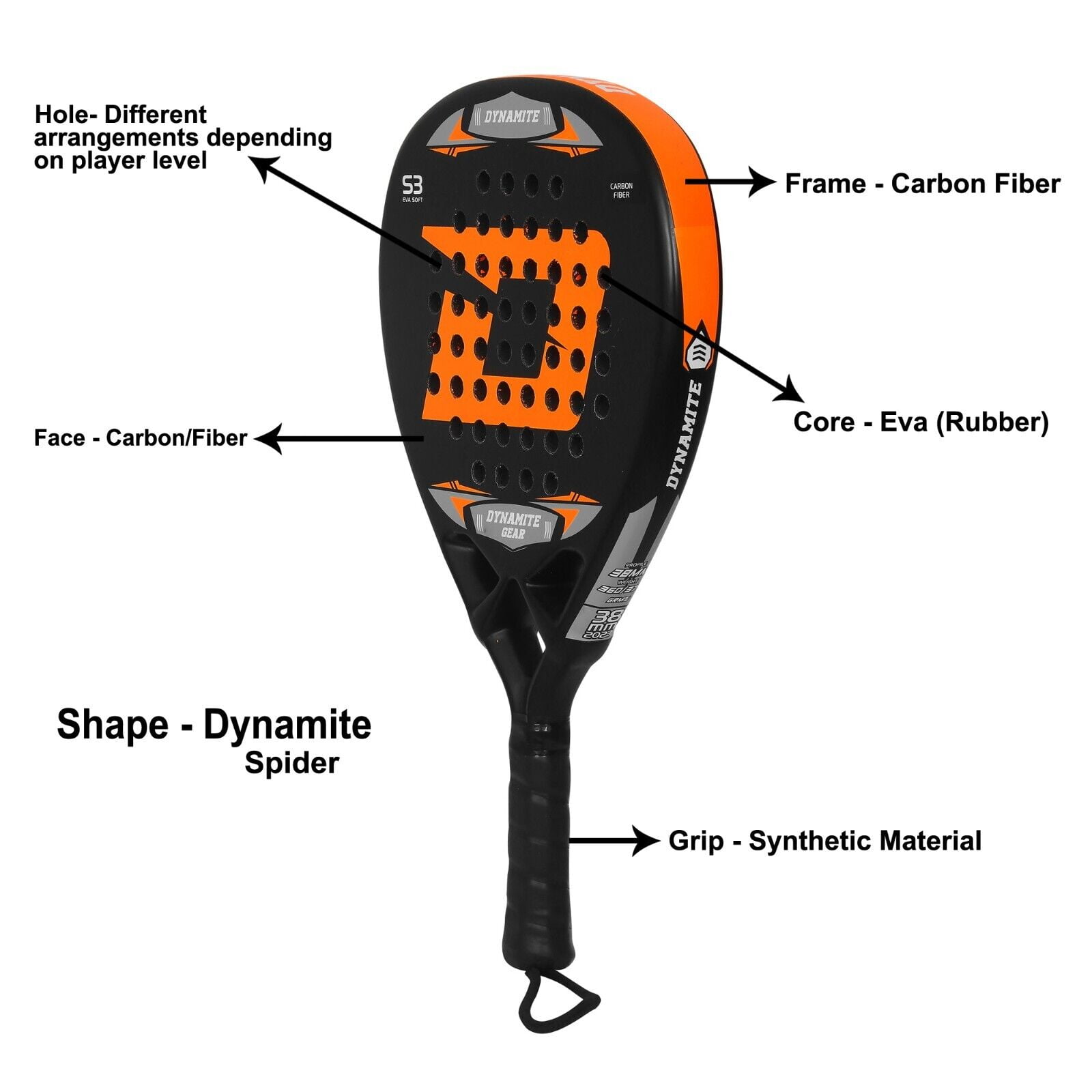 Padel Racket Dynamite Padel Racket Tennis Padel Racket Carbon Fiber ...