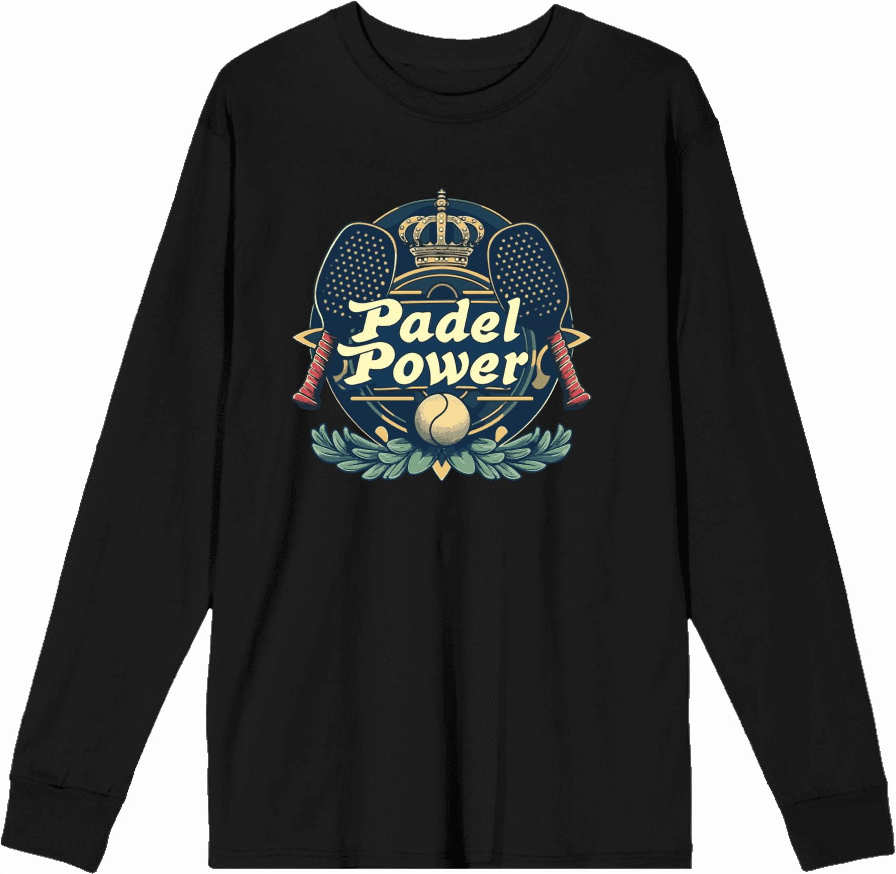 Padel Tennis Padel Power Adult Black Crew Neck Long Sleeve Tee-XXL ...