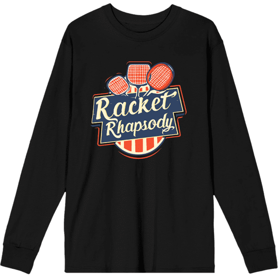 Padel Tennis Racket Rhapsody Adult Black Crew Neck Long Sleeve Tee-XL ...