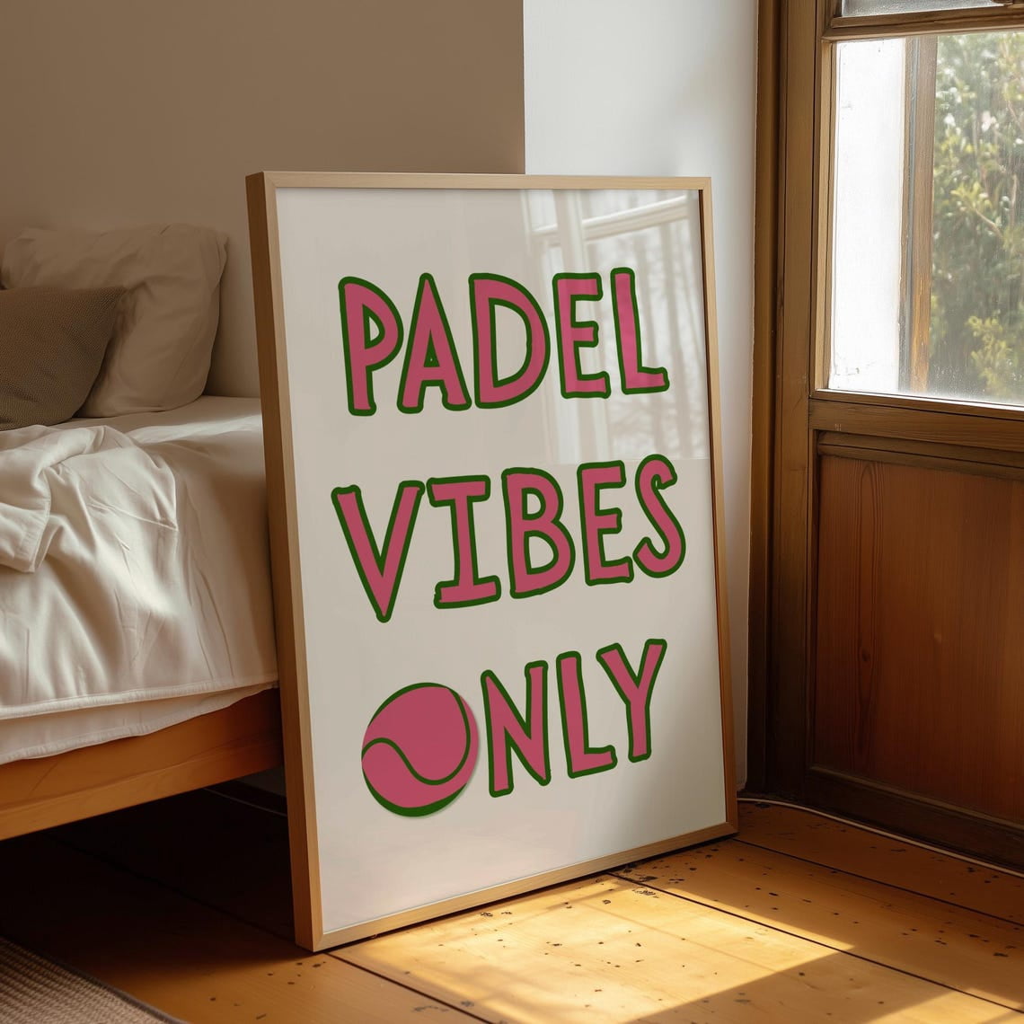 Padel Vibes Only Prints Preppy Pink And Green Tennis Gallery Wall Art ...